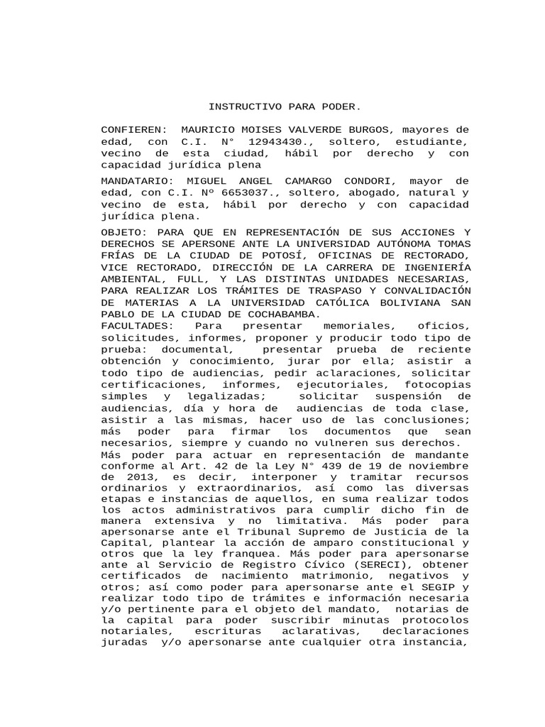 Instructivo Poder Universidad | PDF | Gobierno | Justicia