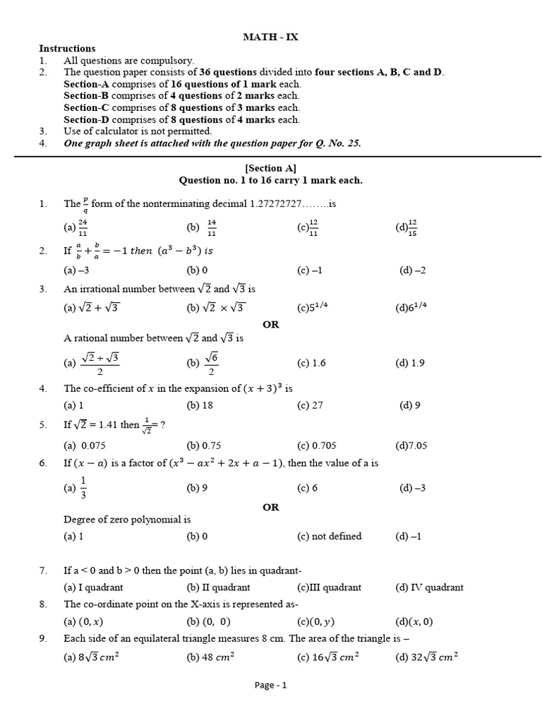 Excellent Questions For 9th Graders Mathematics | PDF | Triangle ...