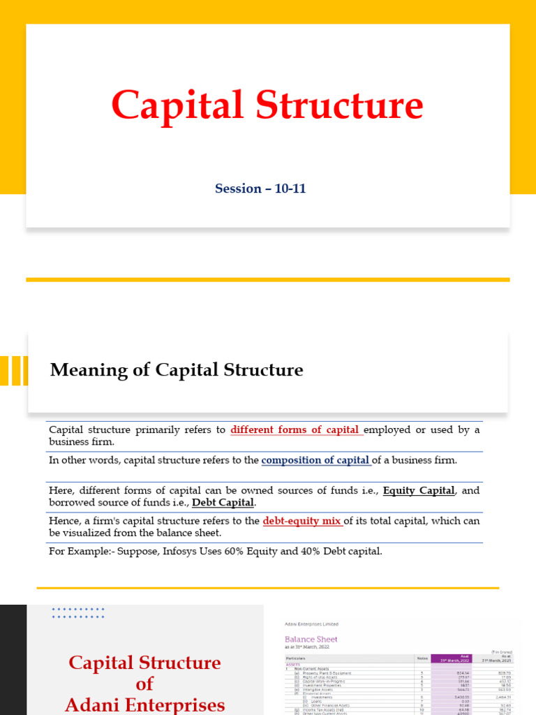 Session10-11 Capital Structure | PDF | Capital Structure | Equity (Finance)