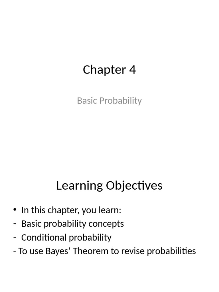 Chapter 4 Basic Probability | PDF | Probability | Mathematics