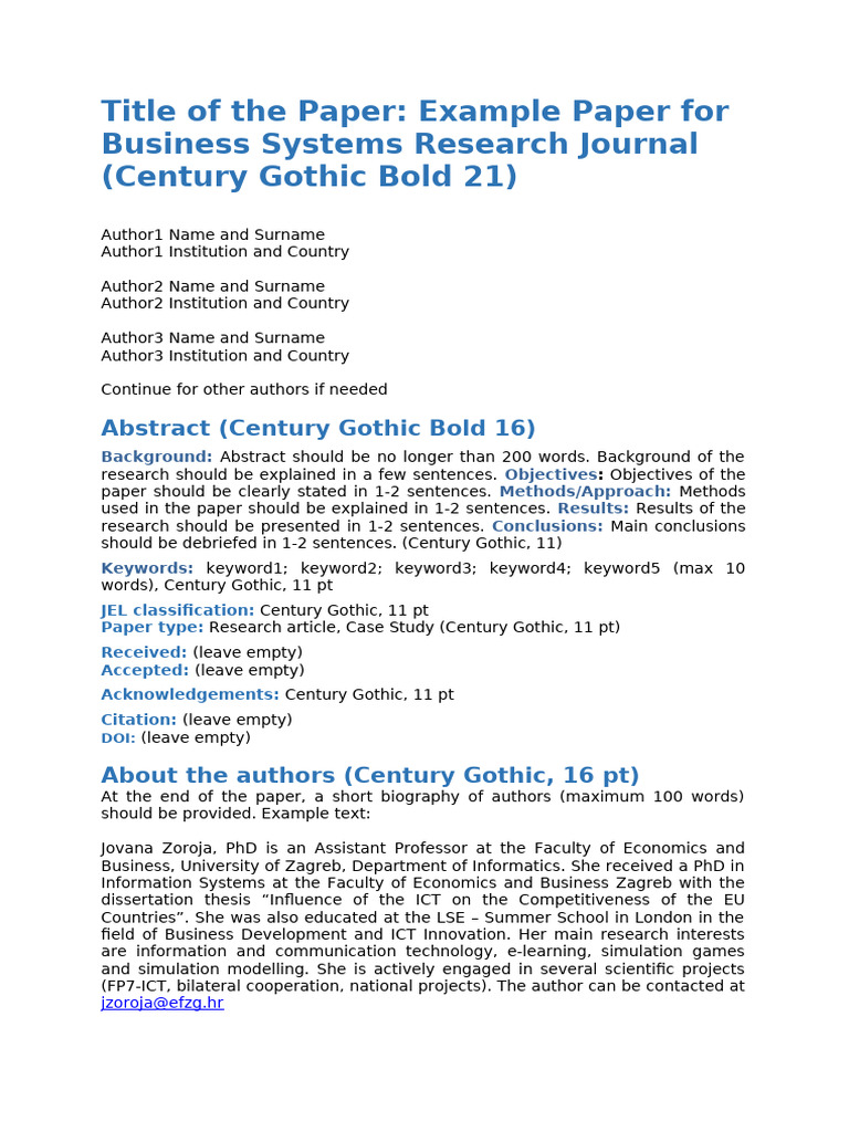 BSR Title Page Template | PDF