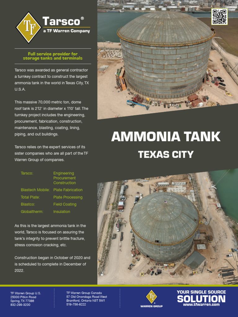 Largest Ammonia Tank Construction TX | PDF