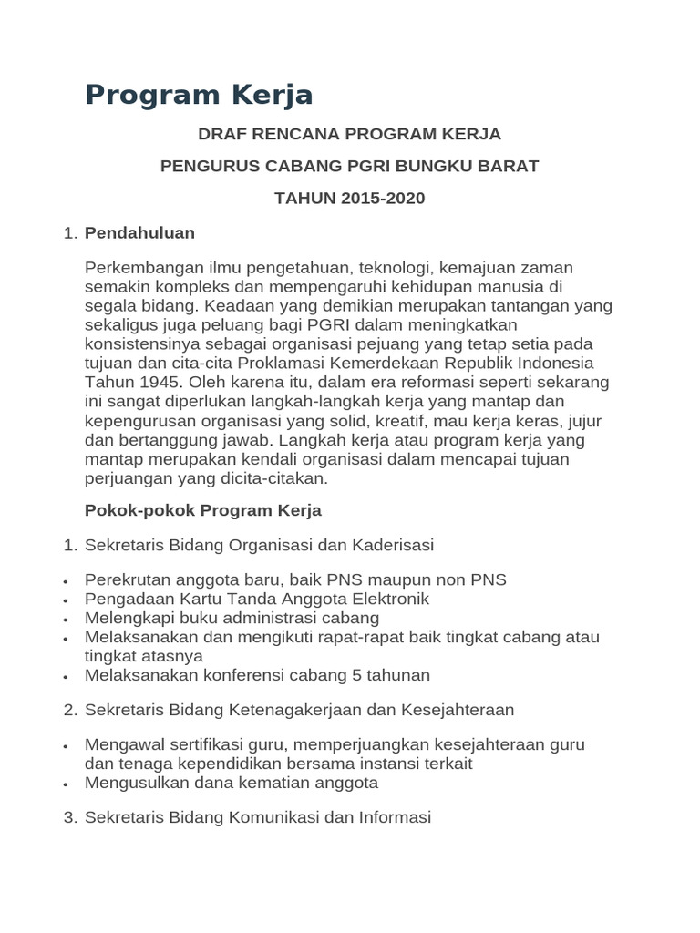 Program Kerja | PDF