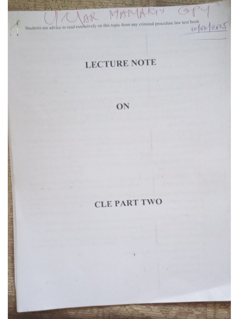 CLE Handout | PDF