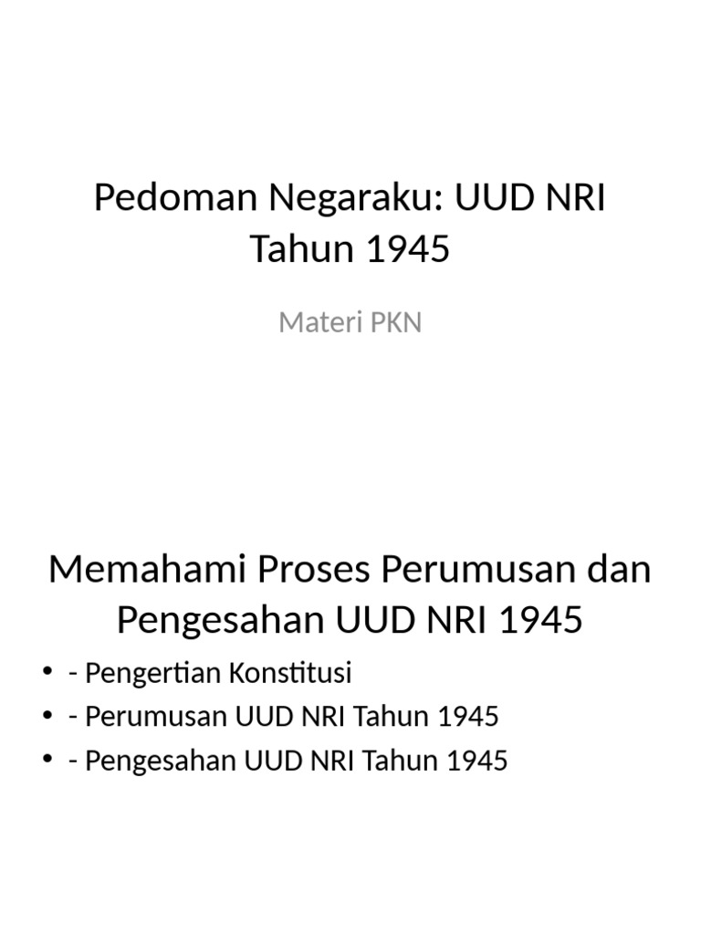 Pedoman Negaraku UUD 1945 | PDF