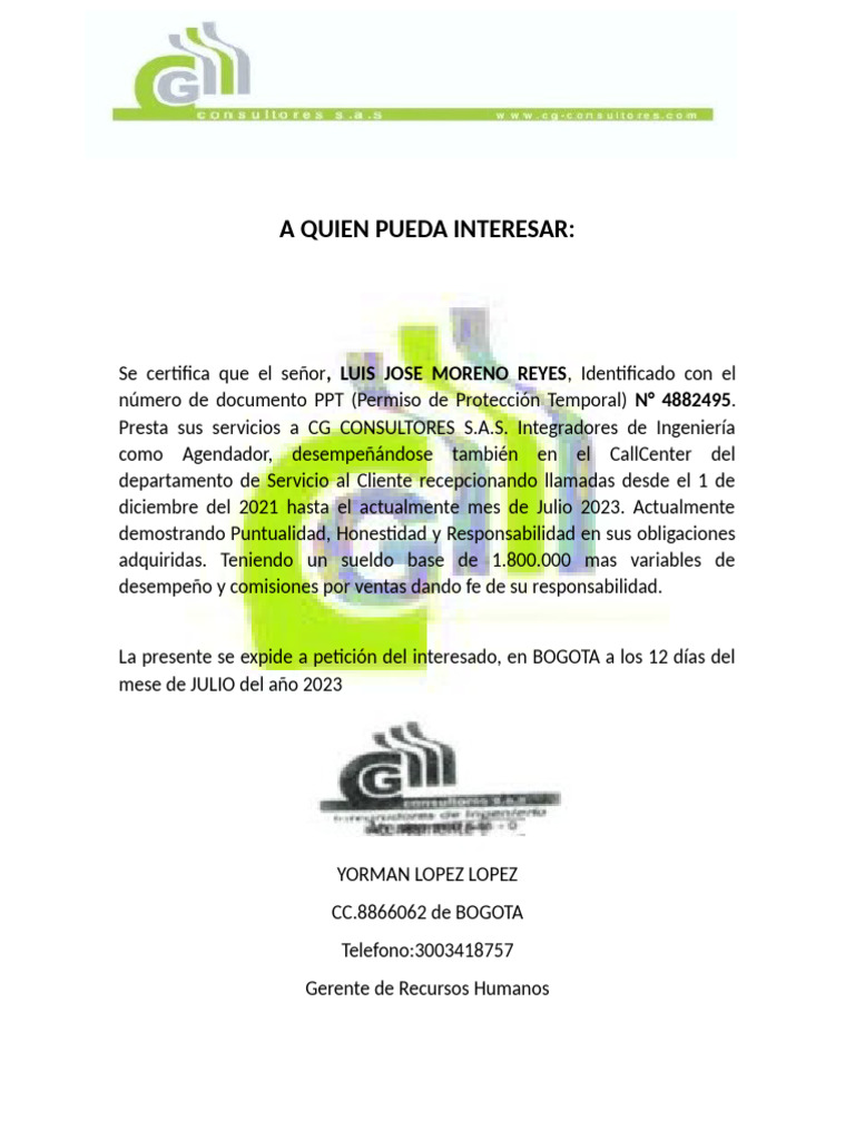 A Quien Pueda Interesar | PDF