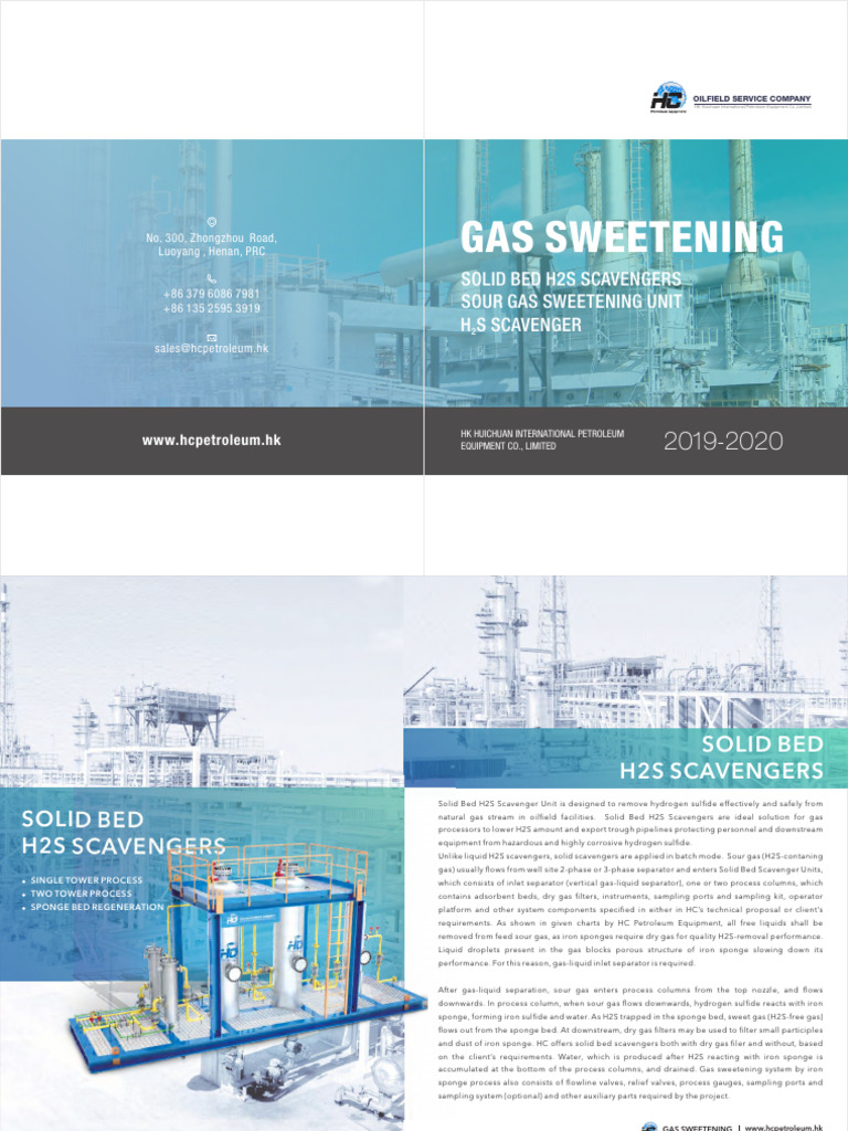 Gas Sweetening h2s Scavengers HC Brochure | PDF | Adsorption | Natural Gas