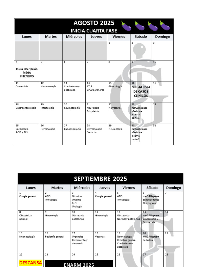 Calendario ENARM 2025: Inscripciones y Temas | PDF | Medicina CLINICA ...