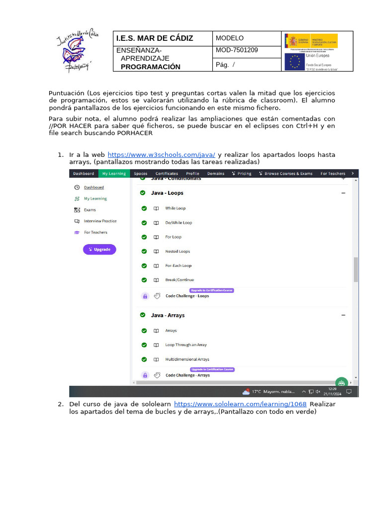 Ejercicios Bucles Unidad2 2425 | PDF | Java (lenguaje de programación) | Informática