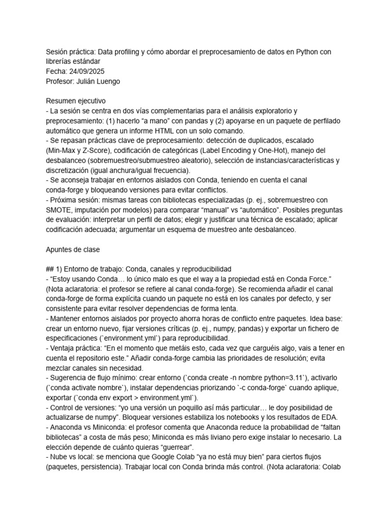 Practical Session - Data Profiling and How To Address Data ...