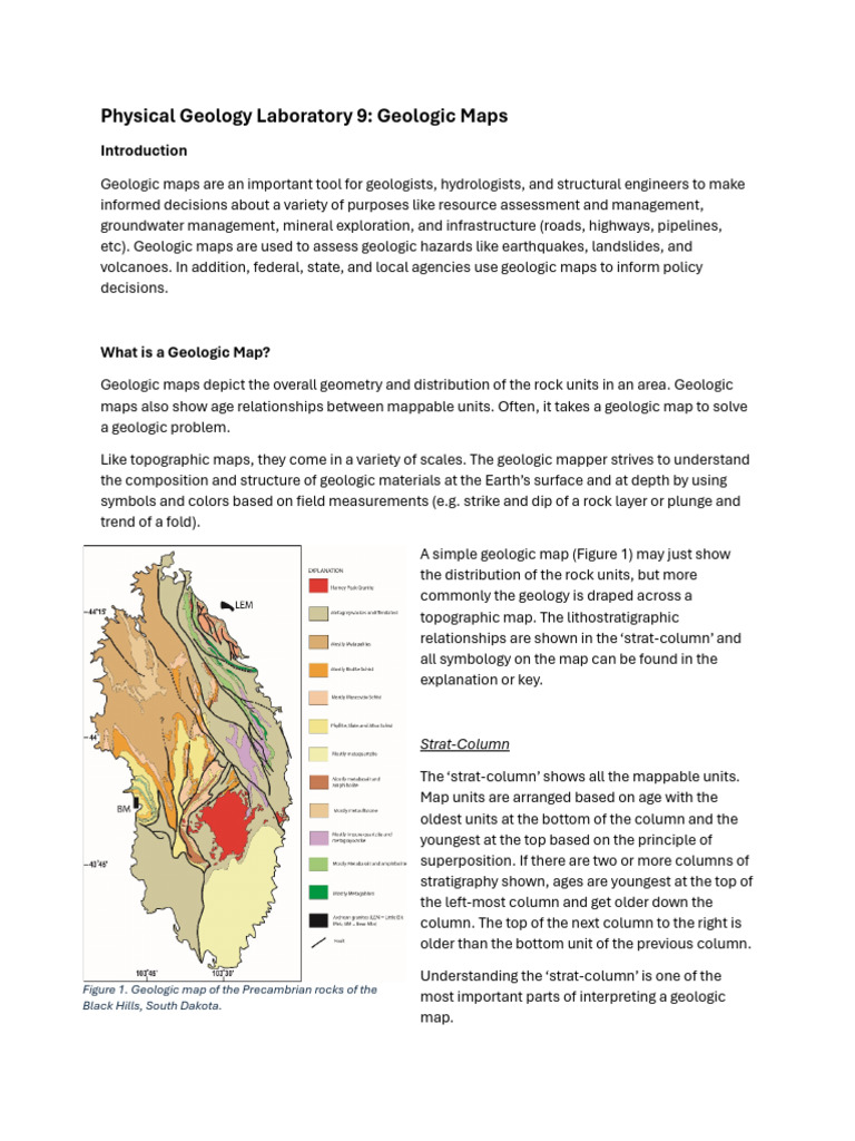 Physical Geology Lab 9 Geologic Maps | PDF | Geology | Earth Sciences