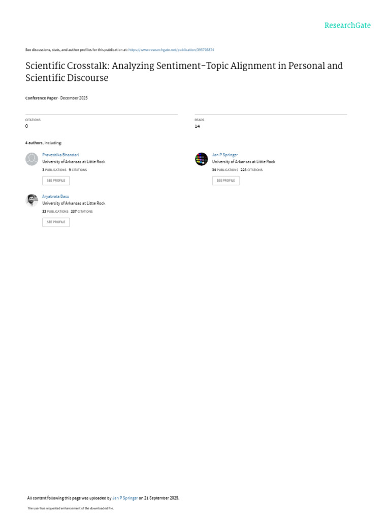 Scientific Crosstalk ICMLA 2025 20250920T1415 | PDF | Emotions | Affect ...