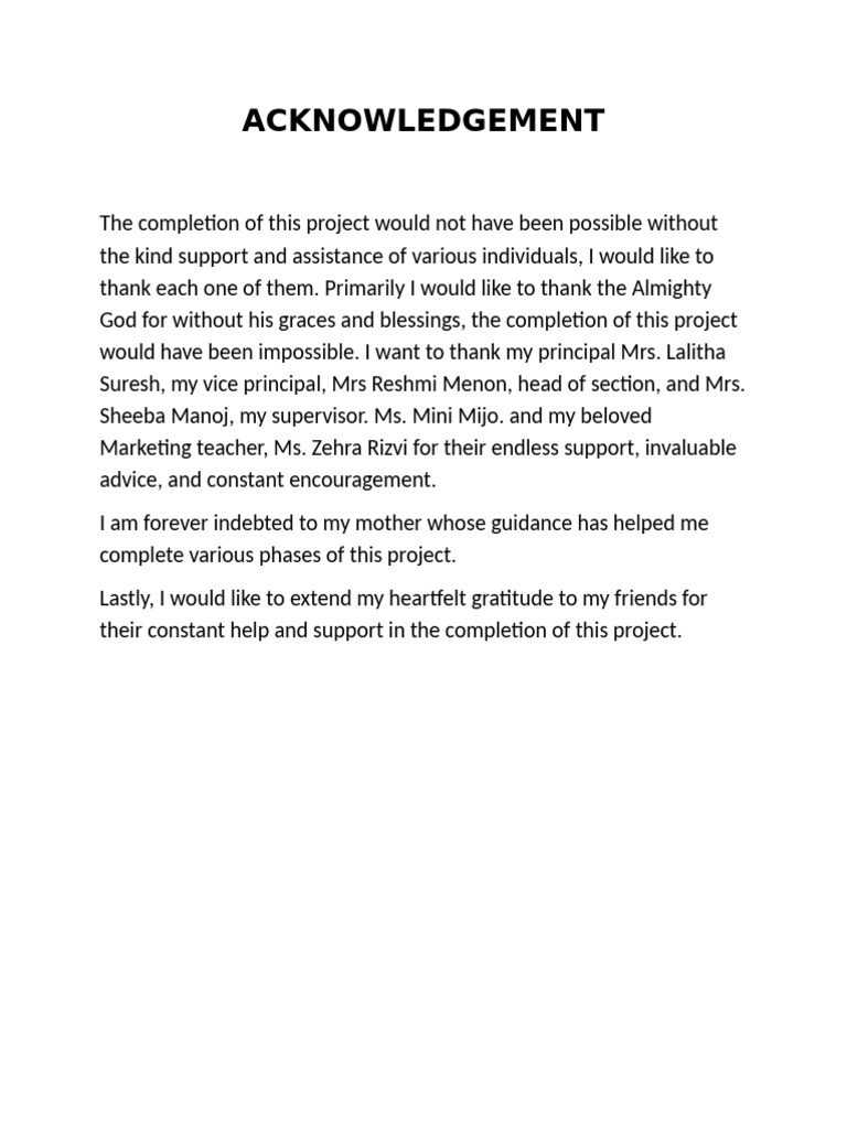 Acknowledgement Project | PDF