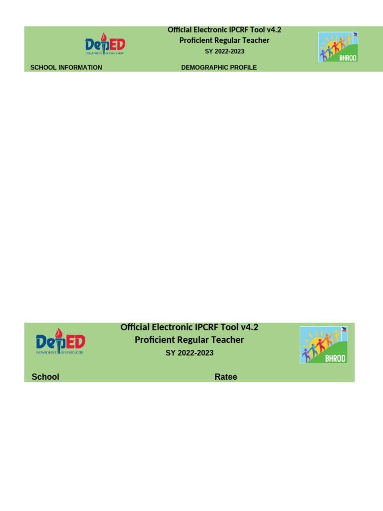 eIPCRF v4.2 - SY2022 2023 CORDEVILLA - XLSM | PDF | Learning | Educational Assessment