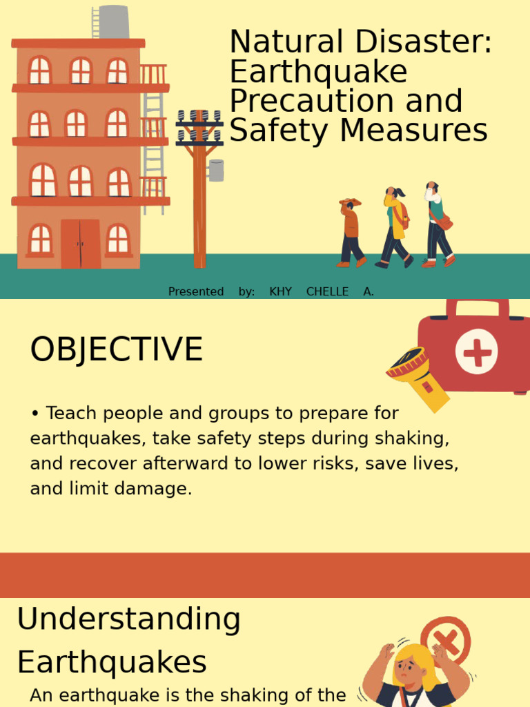 Yellow Illustrated Earthquake Emergency Response Presentation 20250816 ...