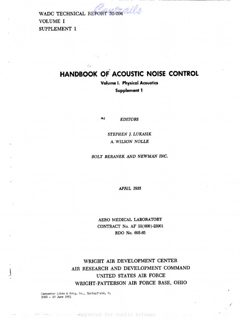 Book - Handbook of Acoustics Noise Control | PDF