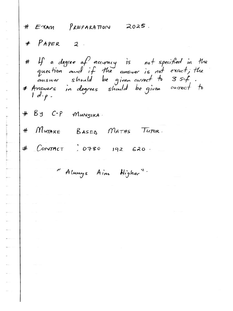 O Level Paper 2 Exam Preparation | PDF
