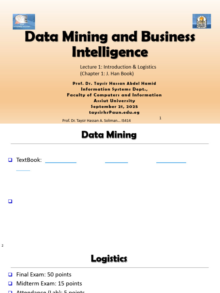 Data Mining Lecture1 2025 | PDF | Data Mining | Deep Learning