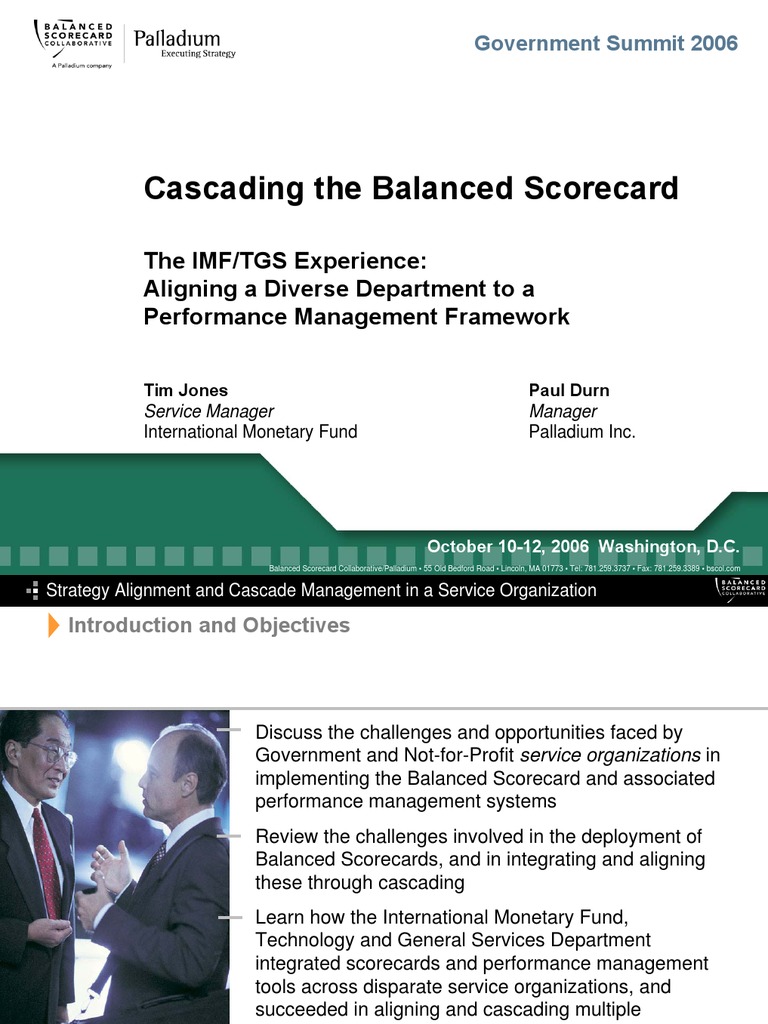 Cascading The Balanced Scorecard | PDF | Strategic Management ...