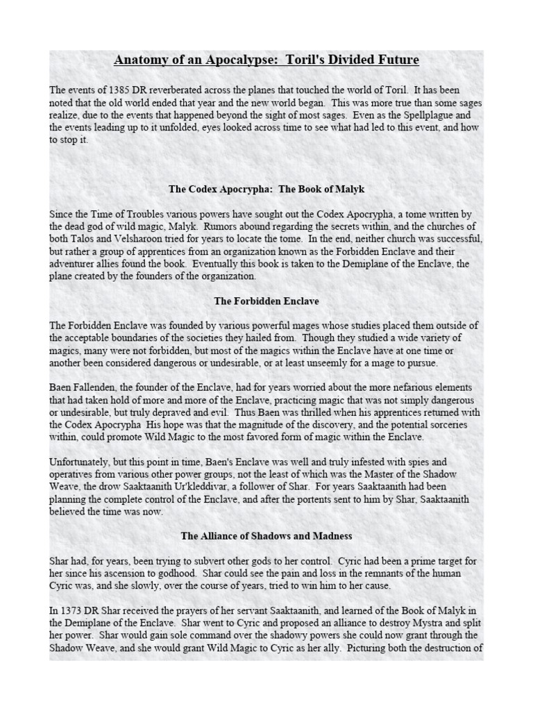 Toril's Apocalypse: Magic and Betrayal | PDF | Dwarf (Dungeons ...