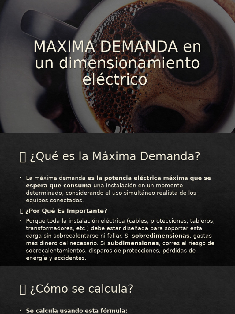 MAXIMA DEMANDA en Un Dimensionamiento | PDF | Ingenieria Eléctrica ...