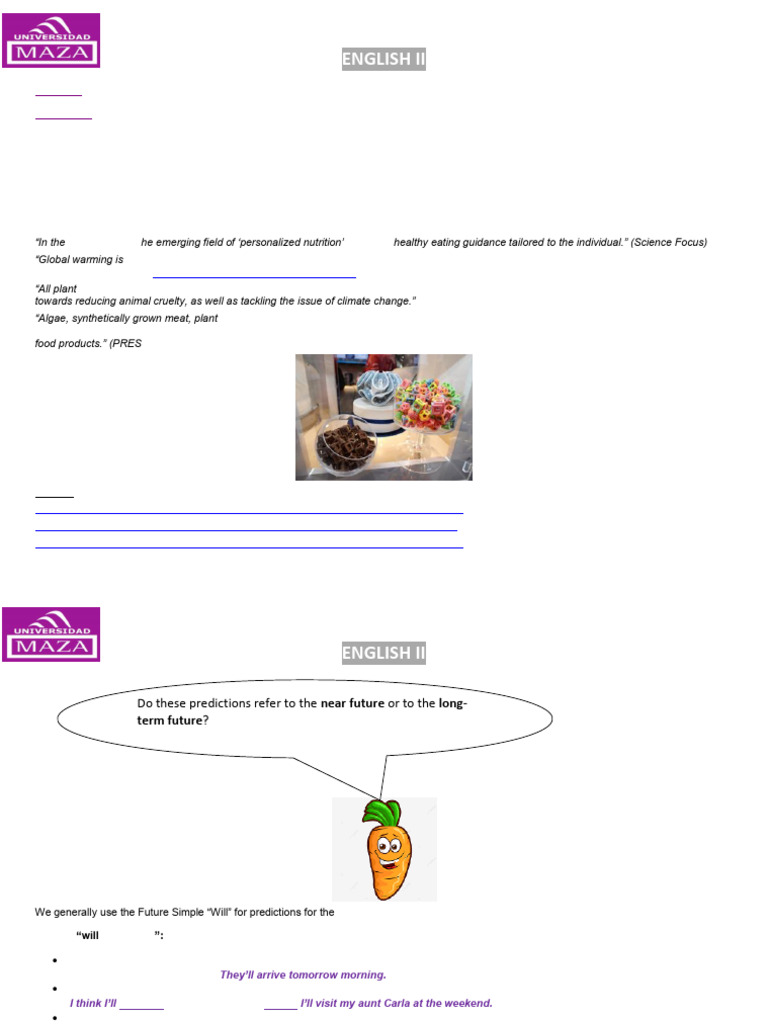Unit 3 - Week 1 (Future Tenses) | PDF | Meat | Foods