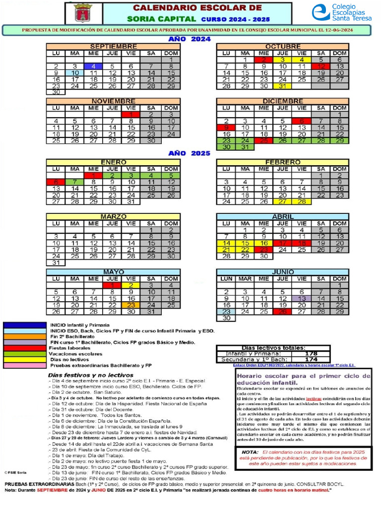 Calendario Escolar 24 25 | PDF