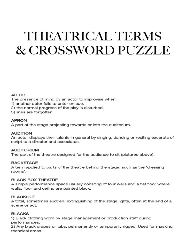 Essential Theatre Terminology Guide | PDF | Oral Literature | Entertainment