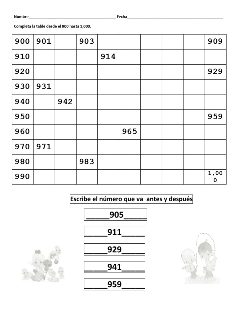 Ejercicio Secuencia 900-1000 | PDF