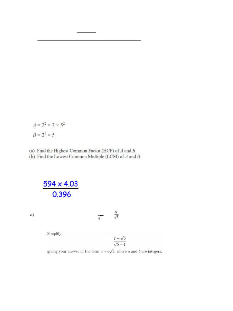 Year 10 Maths Revision Worksheet | PDF | Mathematics