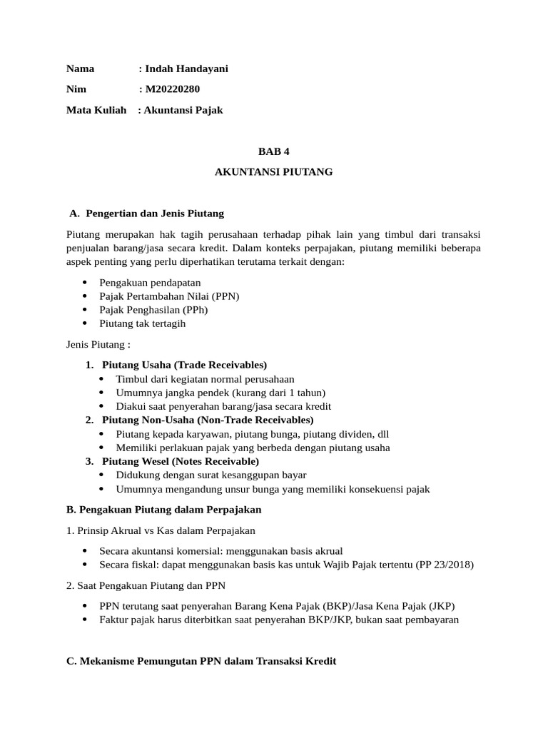 Resume Bab 4 Akuntasi Pajak | PDF