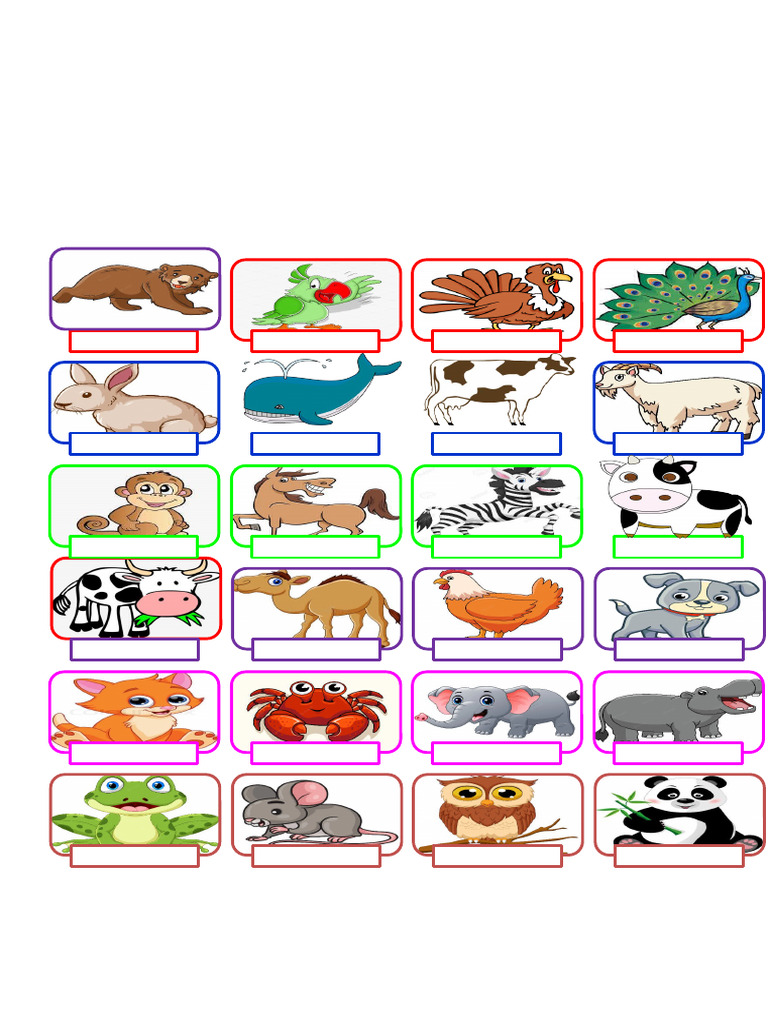Animals Pictionary Labeling Fun Activities Games Picture Dictionaries ...