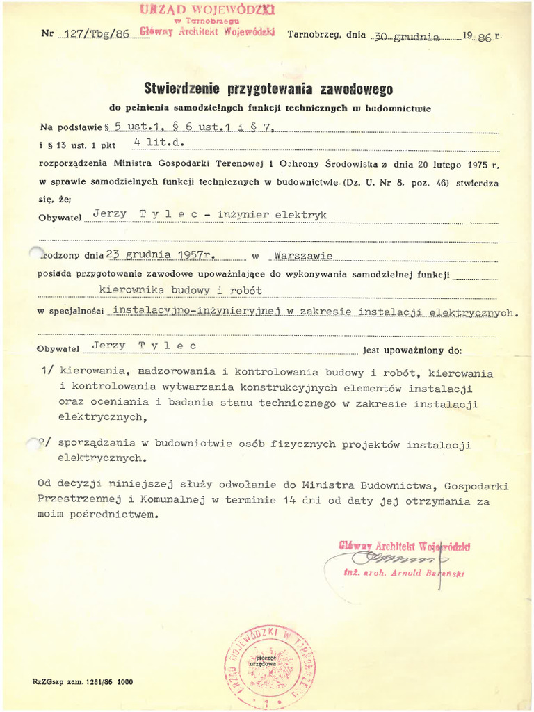 Uprawnienia Tylec | PDF