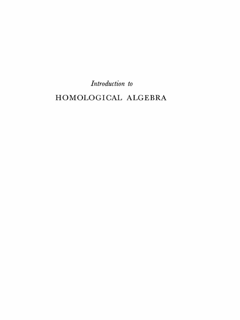 Introduction to Homological Algebra | PDF | Module (Mathematics) | Ring ...