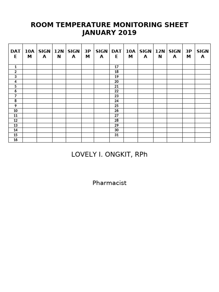 Room Temperature Monitorng Sheet | PDF