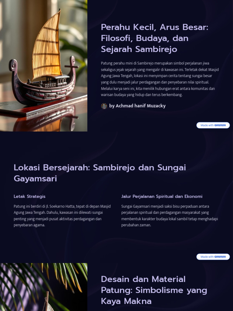 Perahu Kecil Arus Besar Filosofi Budaya Dan Sejarah Sambirejo | PDF