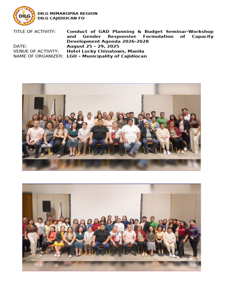 GAD Planning & Budget Seminar-Workshop and Gender Responsive ...