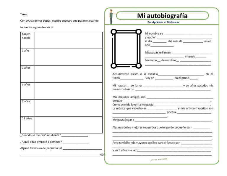 Recuerdos de la infancia: cronología personal | PDF