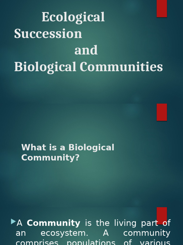 Ecological Succession and Biological Communities 1 | PDF | Ecology ...