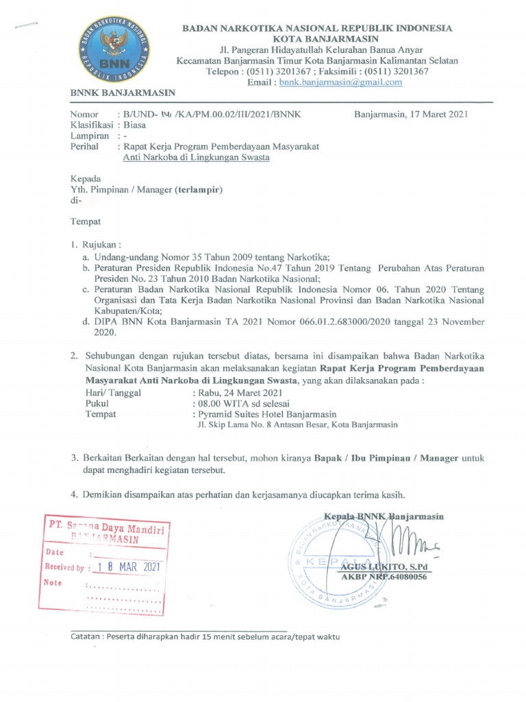 10 - BNN RI BJM - Rapat Kerja Program Pemberdayaan Masyarakat Anti ...