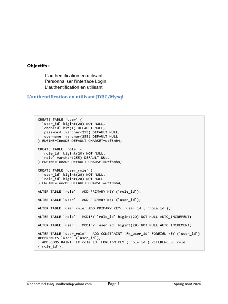 2024 Atelier+08++Spring+Security+JDBC,+JPA+UserDetails Version2 (JPA+simplifié) | PDF | Login ...