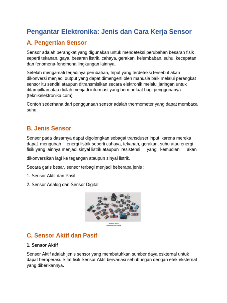 Contoh Sensor Aktif dan Pasif | PDF