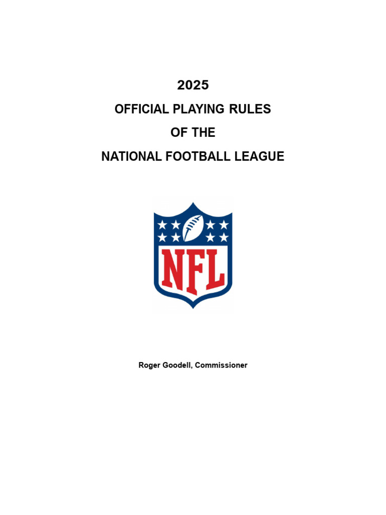 2025 NFL Official Playing Rules | PDF | Gridiron Football | Football Codes