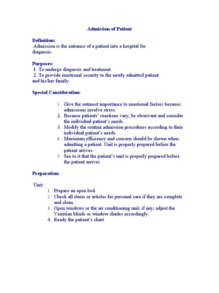 Admission of Patient | PDF | Patient | Physician