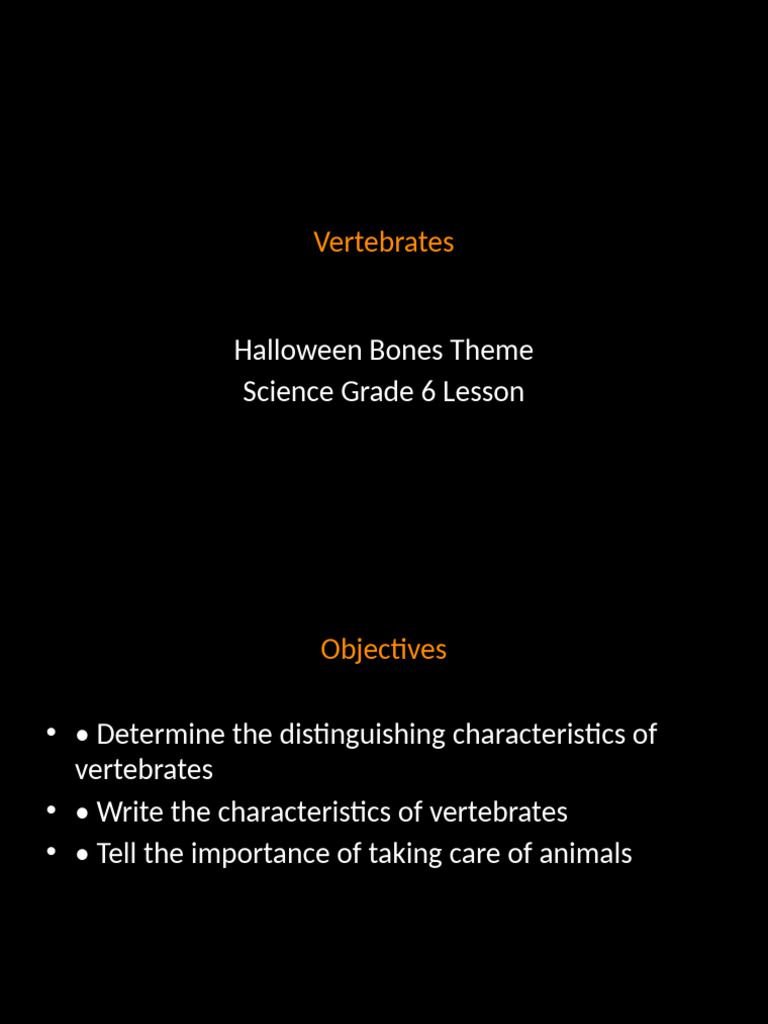 Vertebrates Halloween Bones Theme | PDF