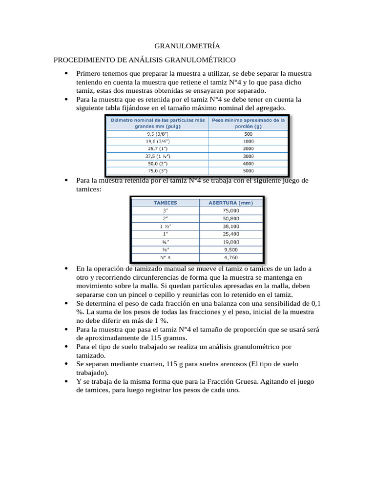 Análisis Granulométrico y Proctor Modificado | PDF | Ciencias de la ...