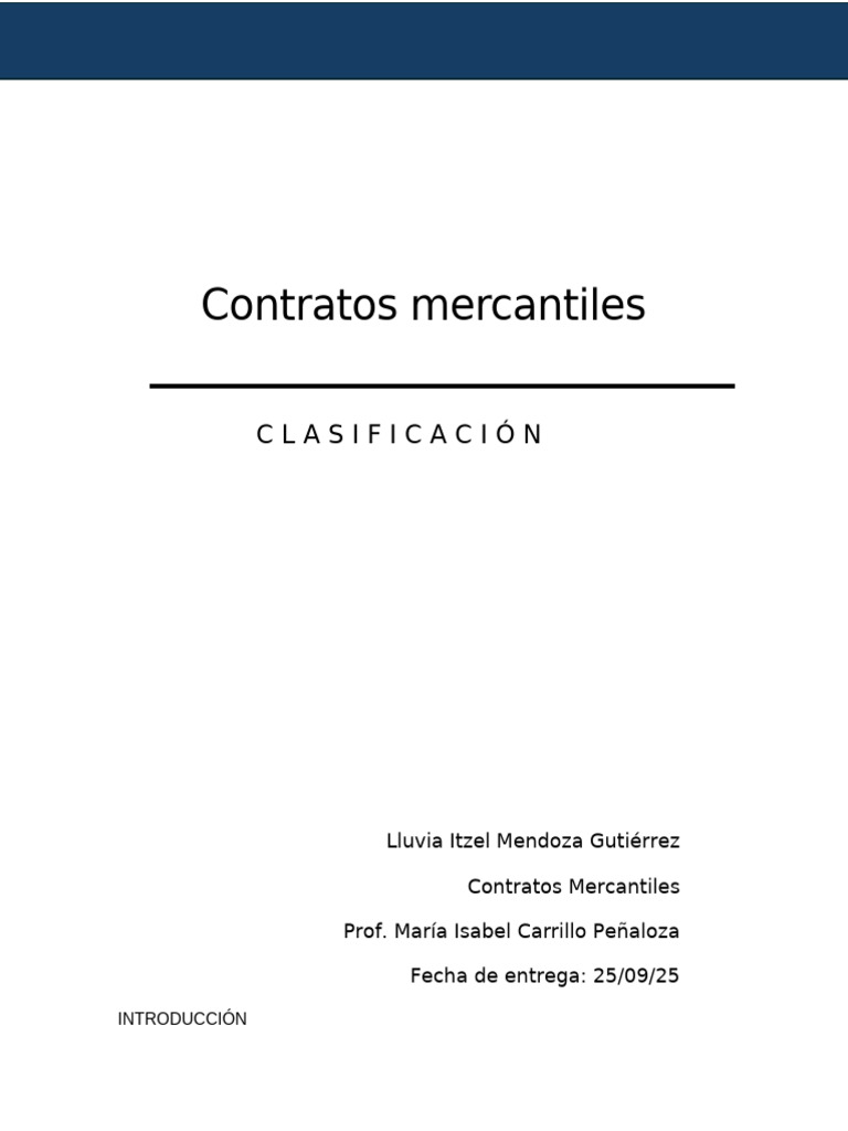 Clasificacion de Los Contratos Mercantiles | PDF | Economias
