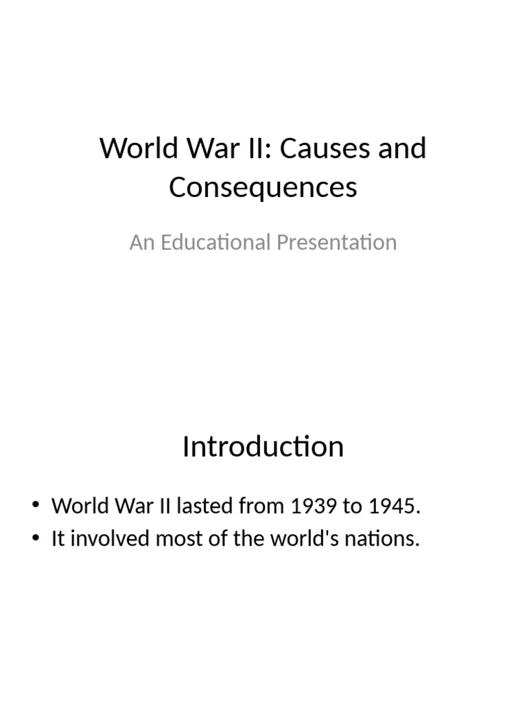 World War II Causes and Consequences | PDF
