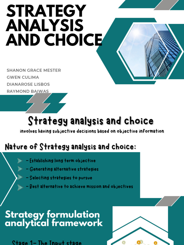 Strategic Analysis and Choice Framework | PDF | Economies | Business