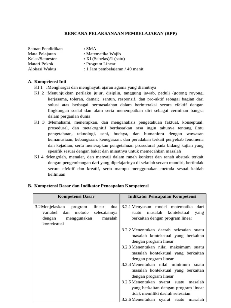 LKPD Program Linear Dua Variabeldocx PDF Free | PDF